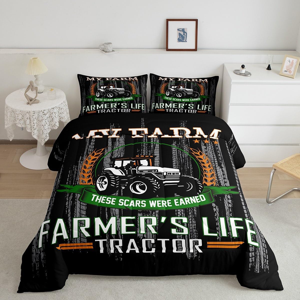 Farmer Bedding Set These Scars Were Earned Duvet Covers Black Unique G ...