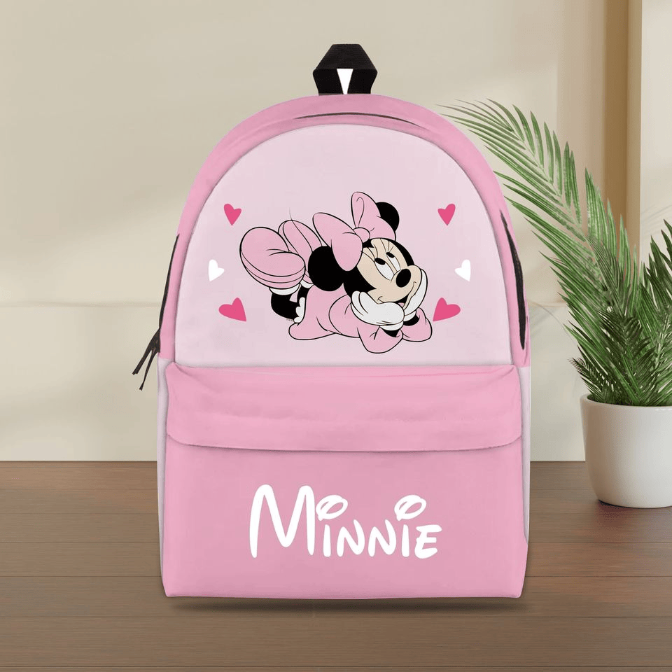 Minnie Backpack DN Cute Minnie Lying Pose Backpacks Pink – Unifinz