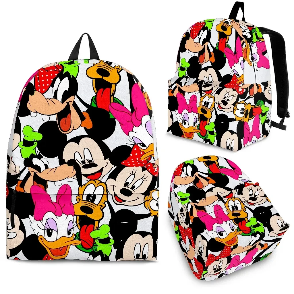 DN Backpack MM Goofy Donald Minnie Doodle Pattern Backpacks Colorful ...