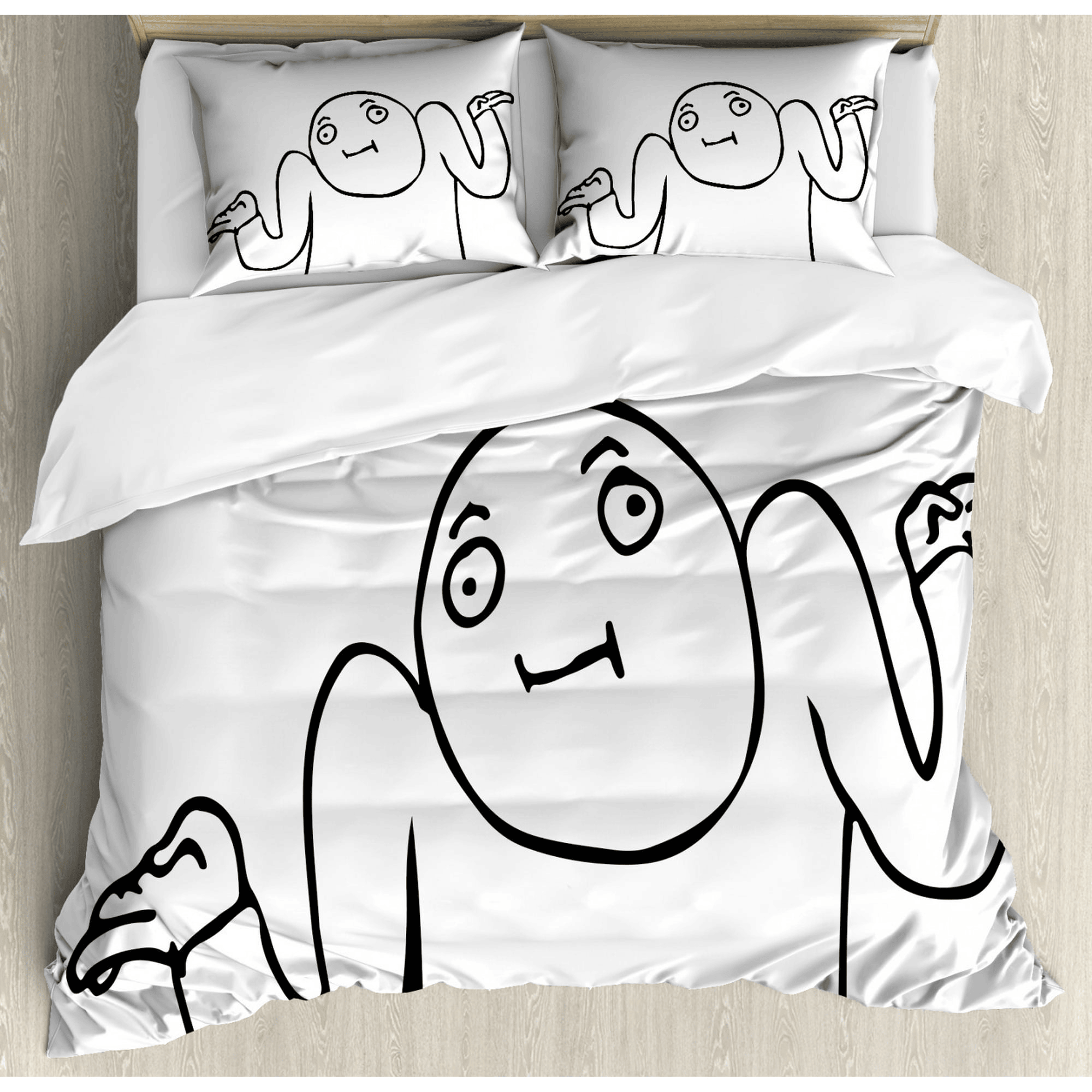 Funny Bedding Set Humor Whatever Guy Meme Duvet Covers White Unique Gi ...