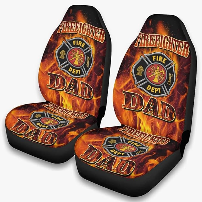 Firefighter Car Seat Covers Firefighter Dad Fire Department Seat Cover ...