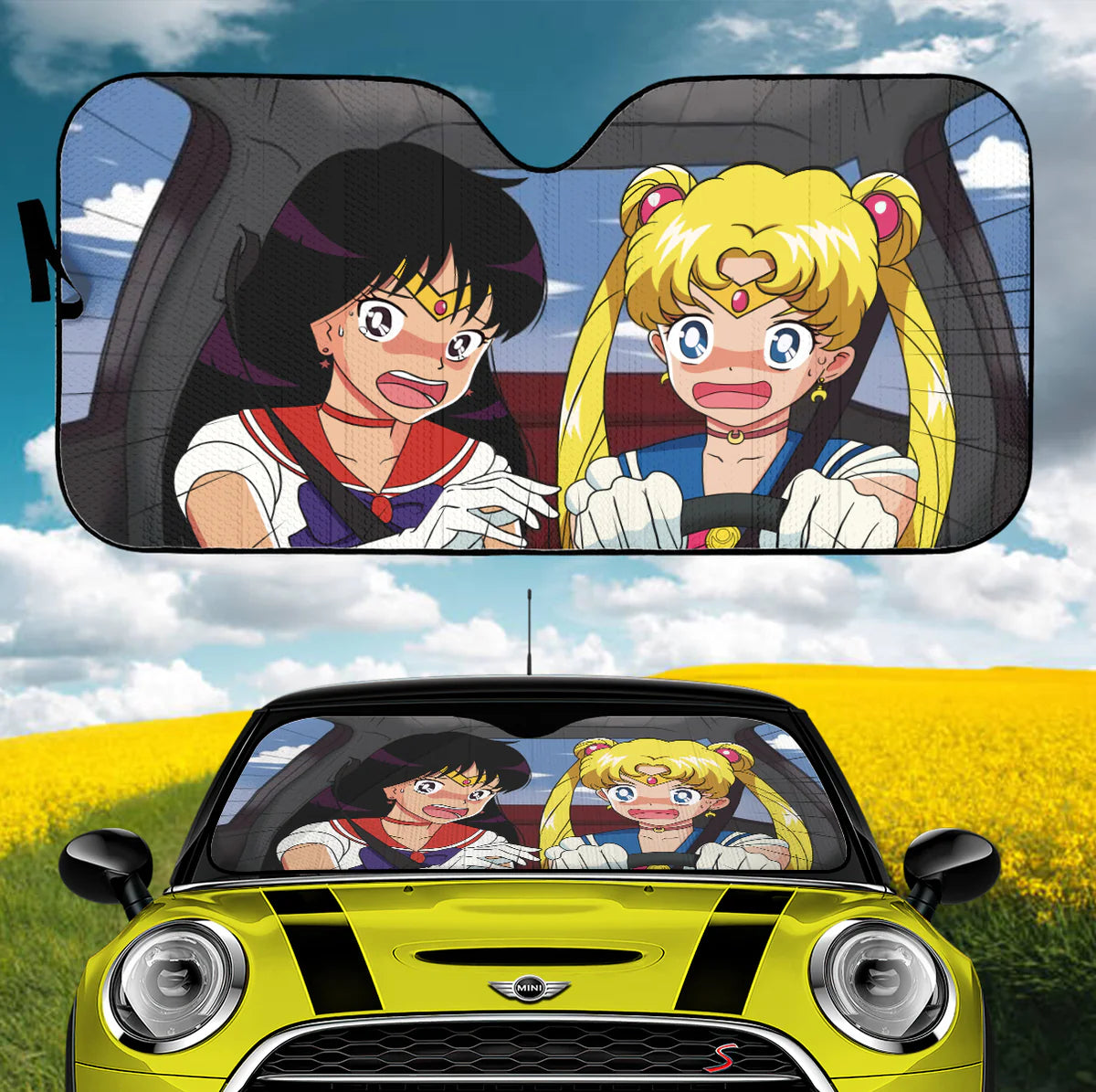 Sailor Moon Car Sun Shade Sailor Moon Tsukino And Hino Winshield Sun S ...