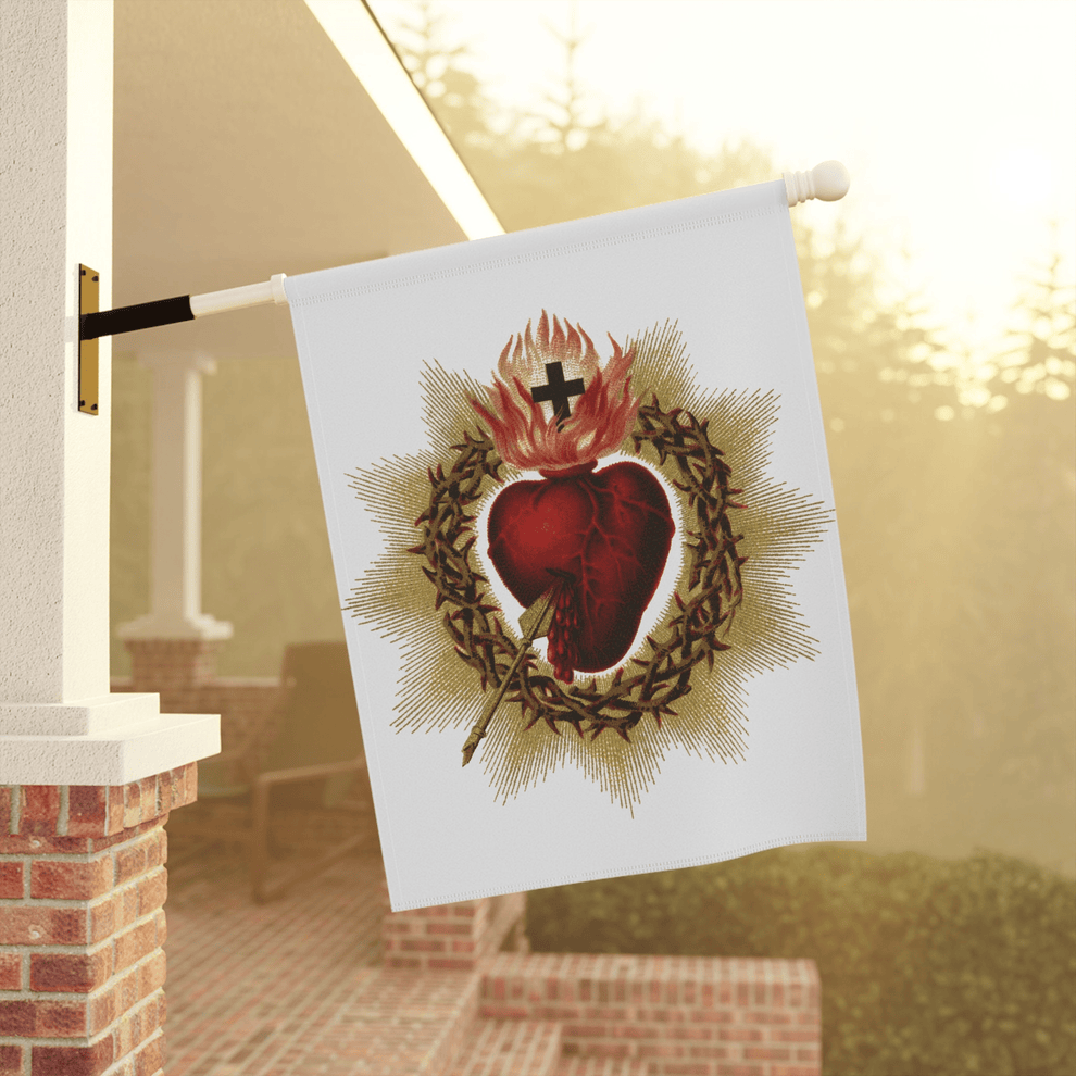 Jesus Flags Sacred Heart Of Jesus Graphic Flag White Red – Unifinz