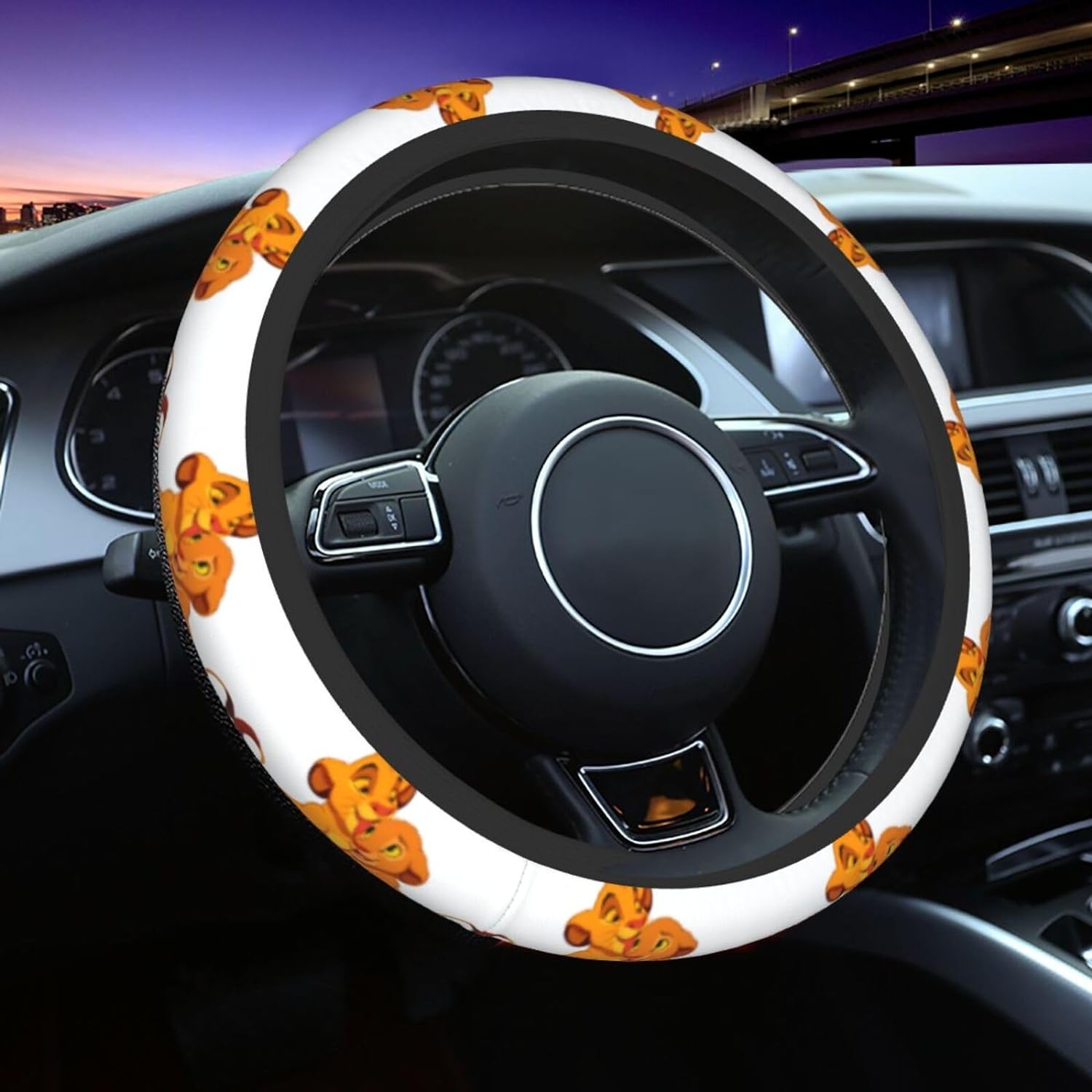 LK Steering Wheel Cover Lion Cub Simba and Nala Driving Wheel Cover Wh ...