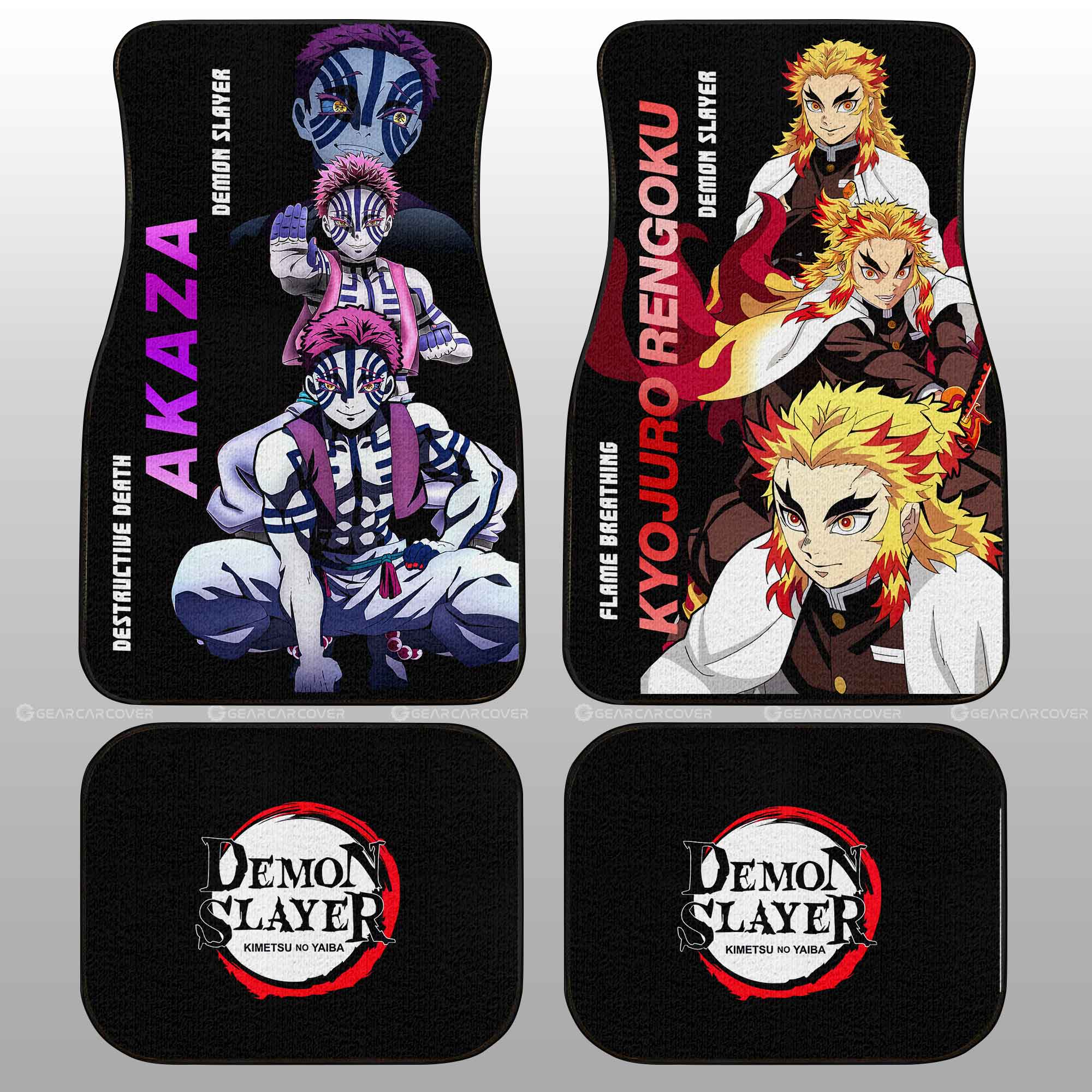 Demon Slayer Car Mats Akaza And Rengoku Car Floor Mats Demon Slayer Ca ...