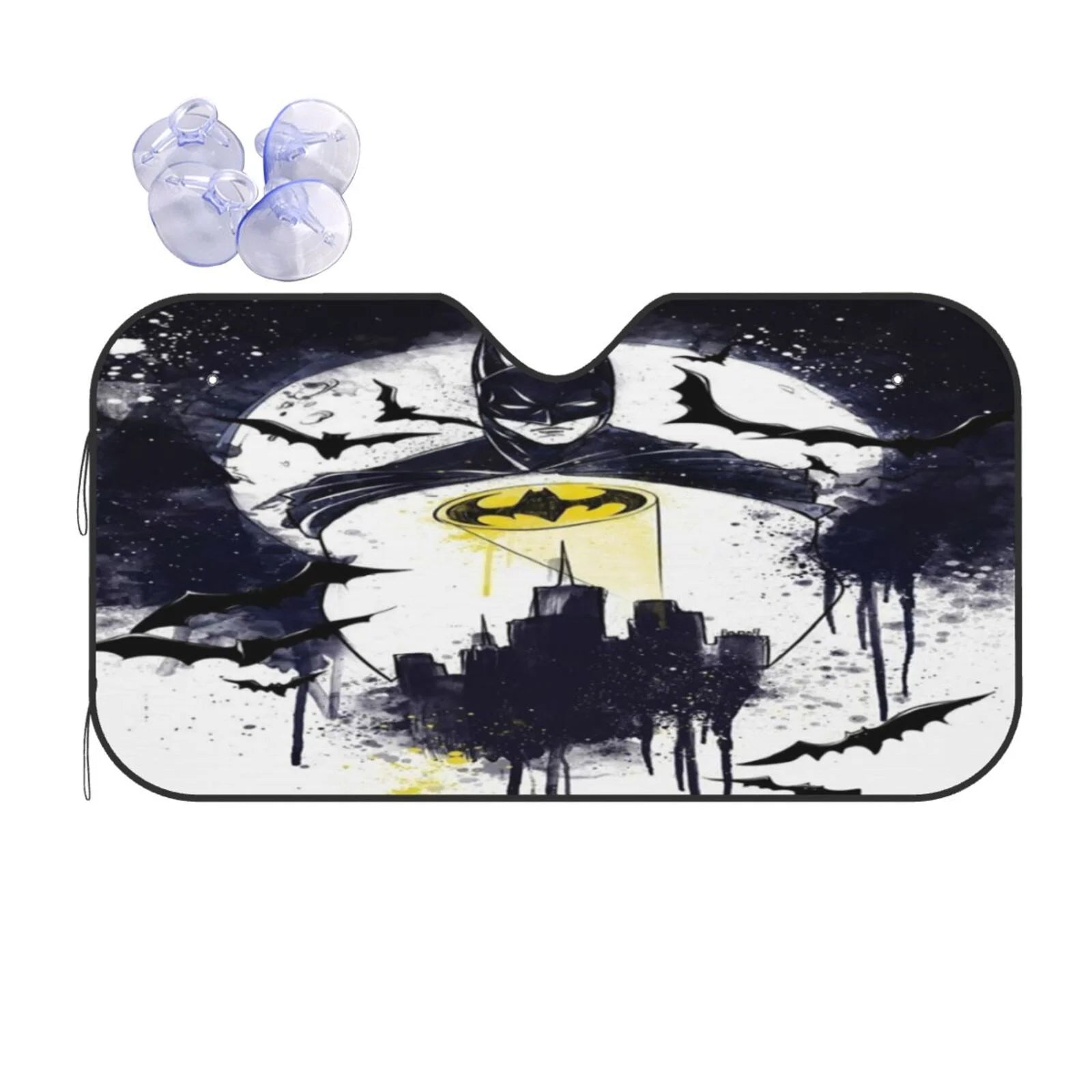 Batman Car Sun Shade Batman And The City Drawing Winshield Sun Shade B ...