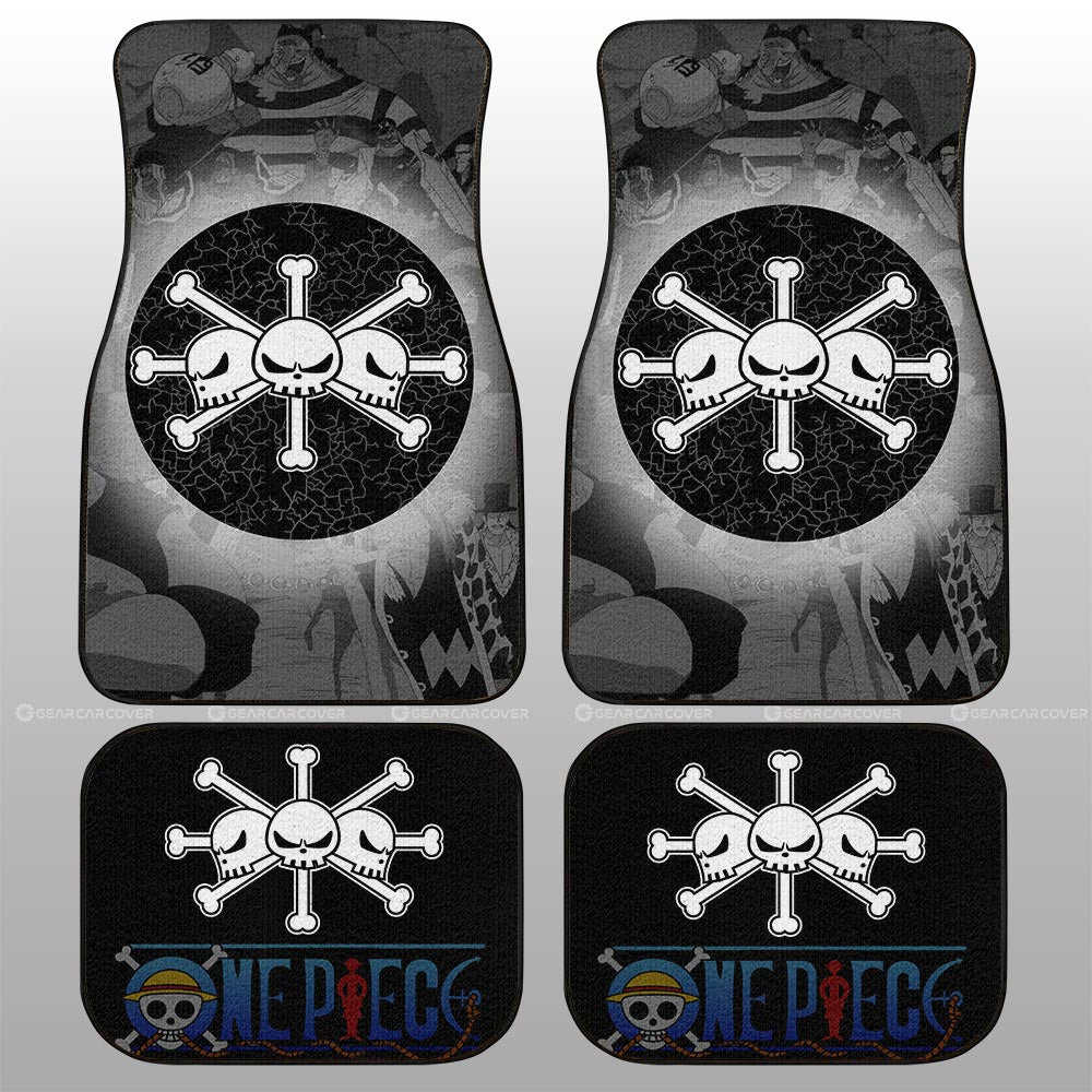 One Piece Car Mats One Piece Blackbeard Jolly Roger Symbol Car Floor M ...