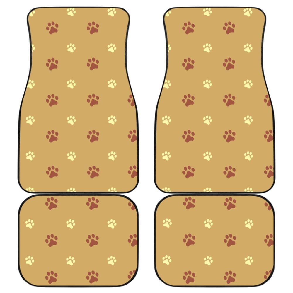 Dog Car Floor Mats Dog Paw Prints Pattern With Brown Color Car Mats ...