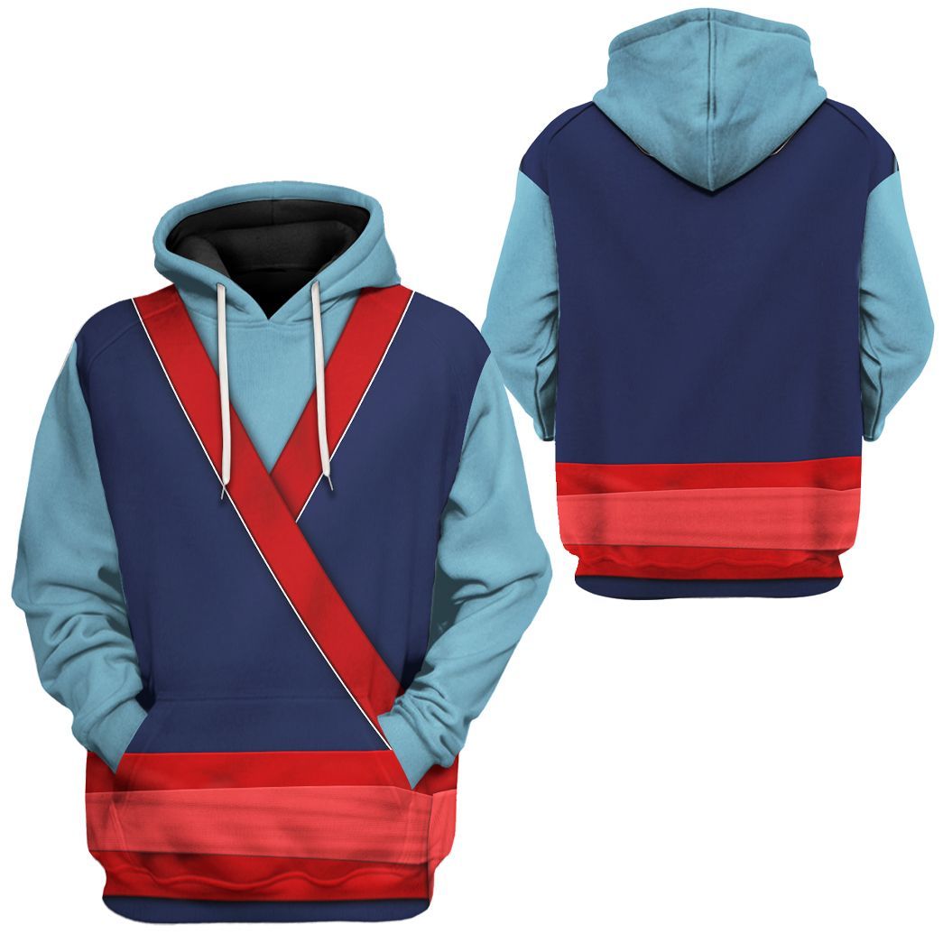 DN Hoodie DN Princess Mulan Dress Costume Hoodie Blue Unisex – Unifinz