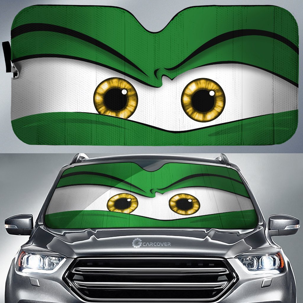 Green Angry Car Eyes Sun Shade Custom Funny Car Accessories – Unifinz