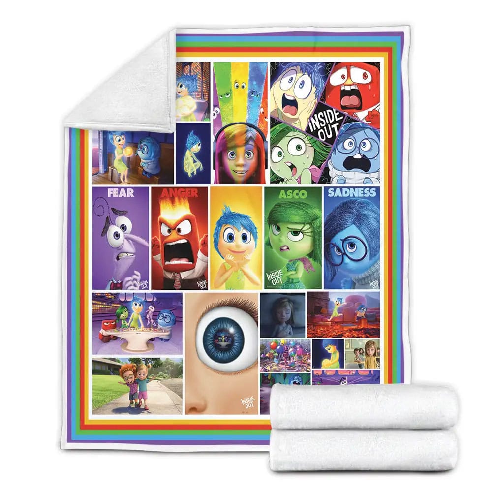 Inside Out Blanket DN Inside Out Emotions Graphic Pattern Blanket Colo ...