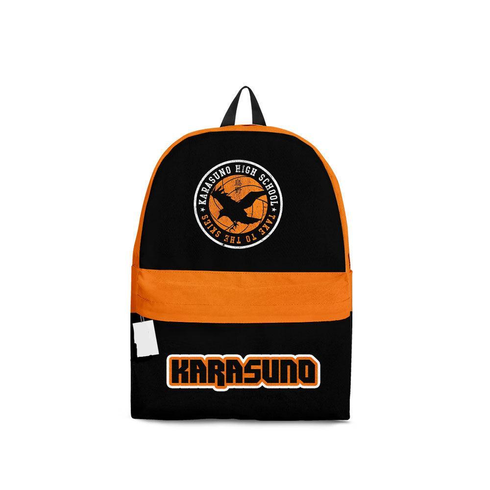 Haikyuu Backpack Karasuno High School Team Symbol Backpacks Orange Bla ...