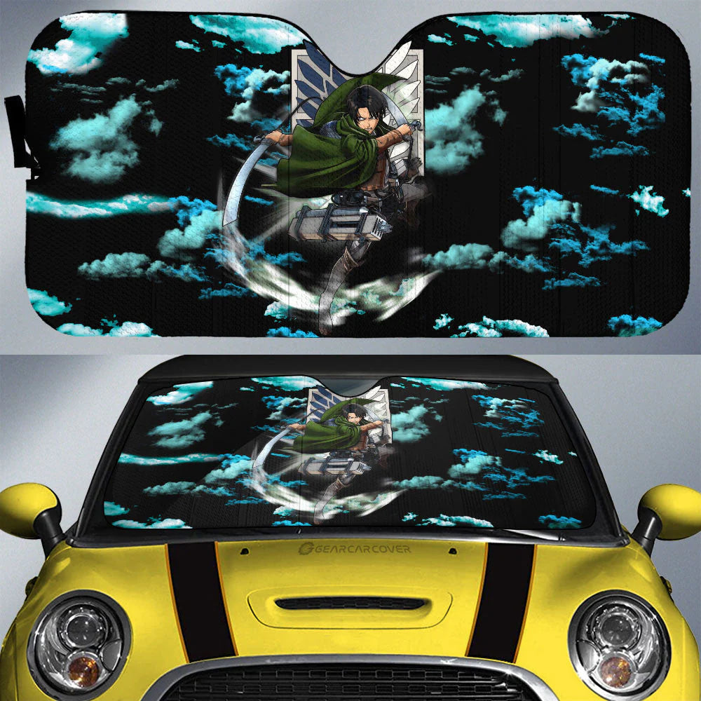 Attack On Titan Car Sun Shade Levi Ackerman Cloud Pattern Winshield Su ...