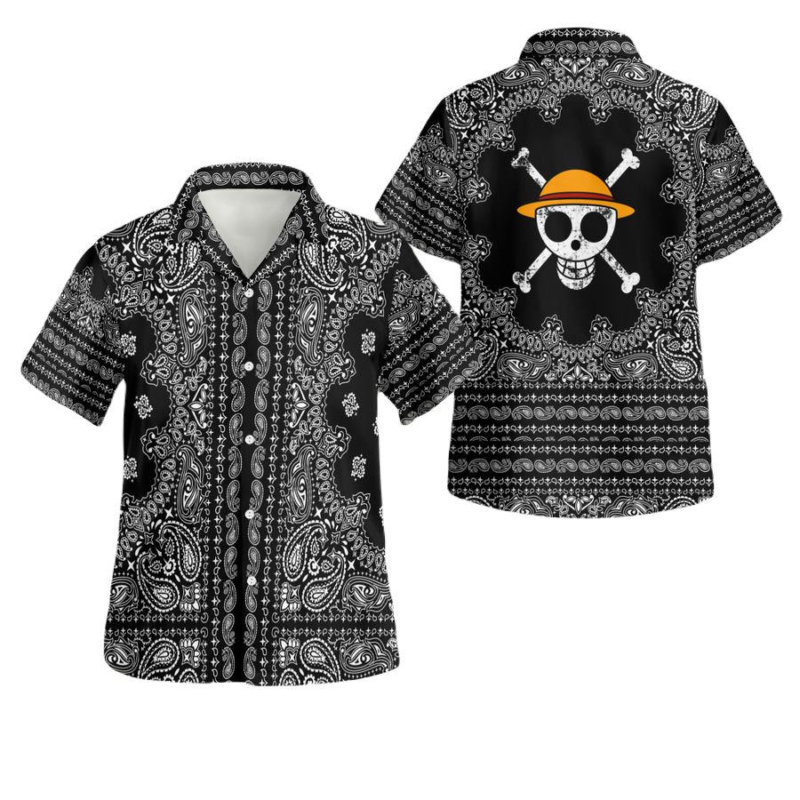 One Piece Hawaii Shirt One Piece Luffy Jolly Roger Mandala Pattern Haw ...