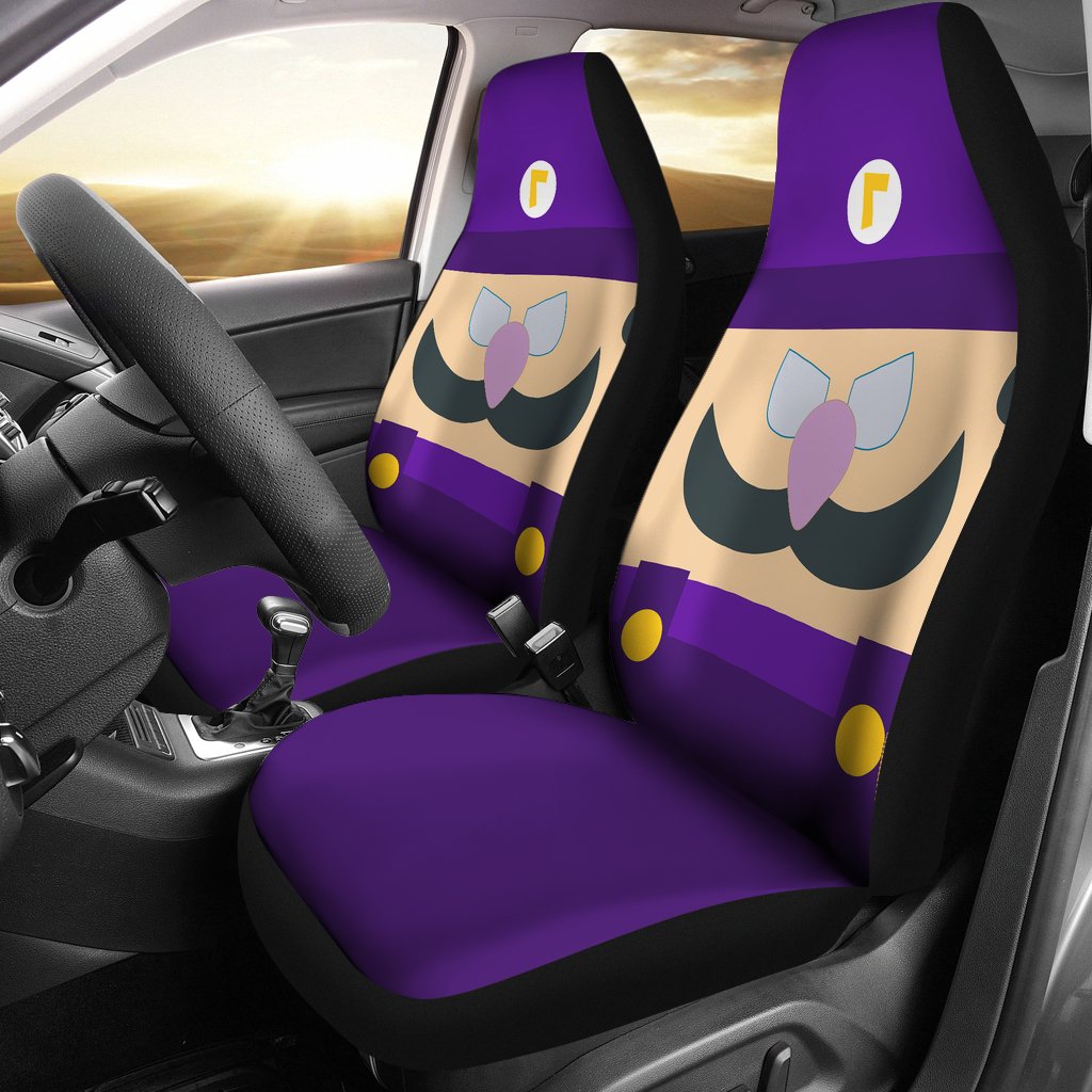 Mario Car Seat Covers Super Mario Waluigi Cosplay Seat Covers Purple ...