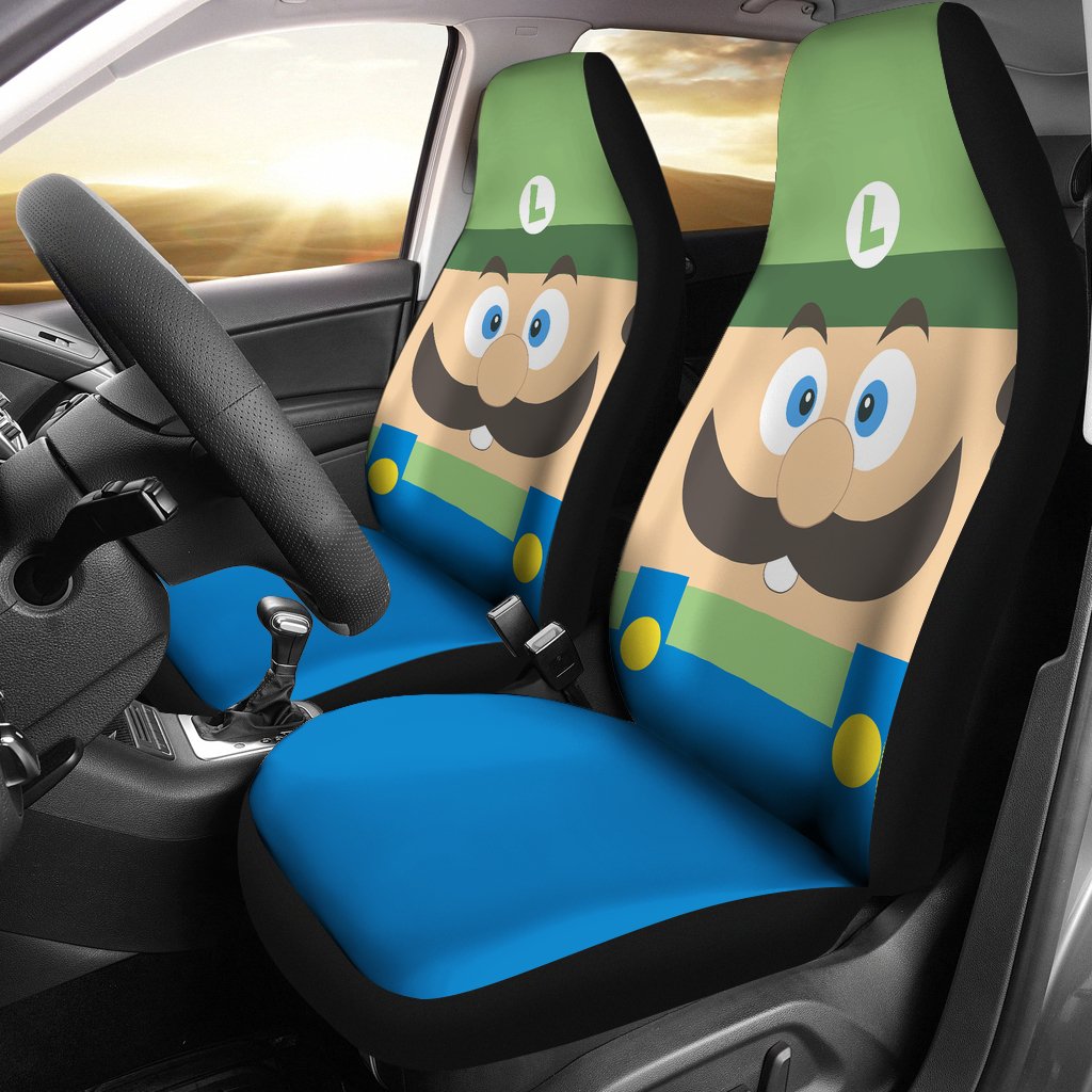 Mario Car Seat Covers Super Mario Luigi Cosplay Seat Covers Green – Unifinz