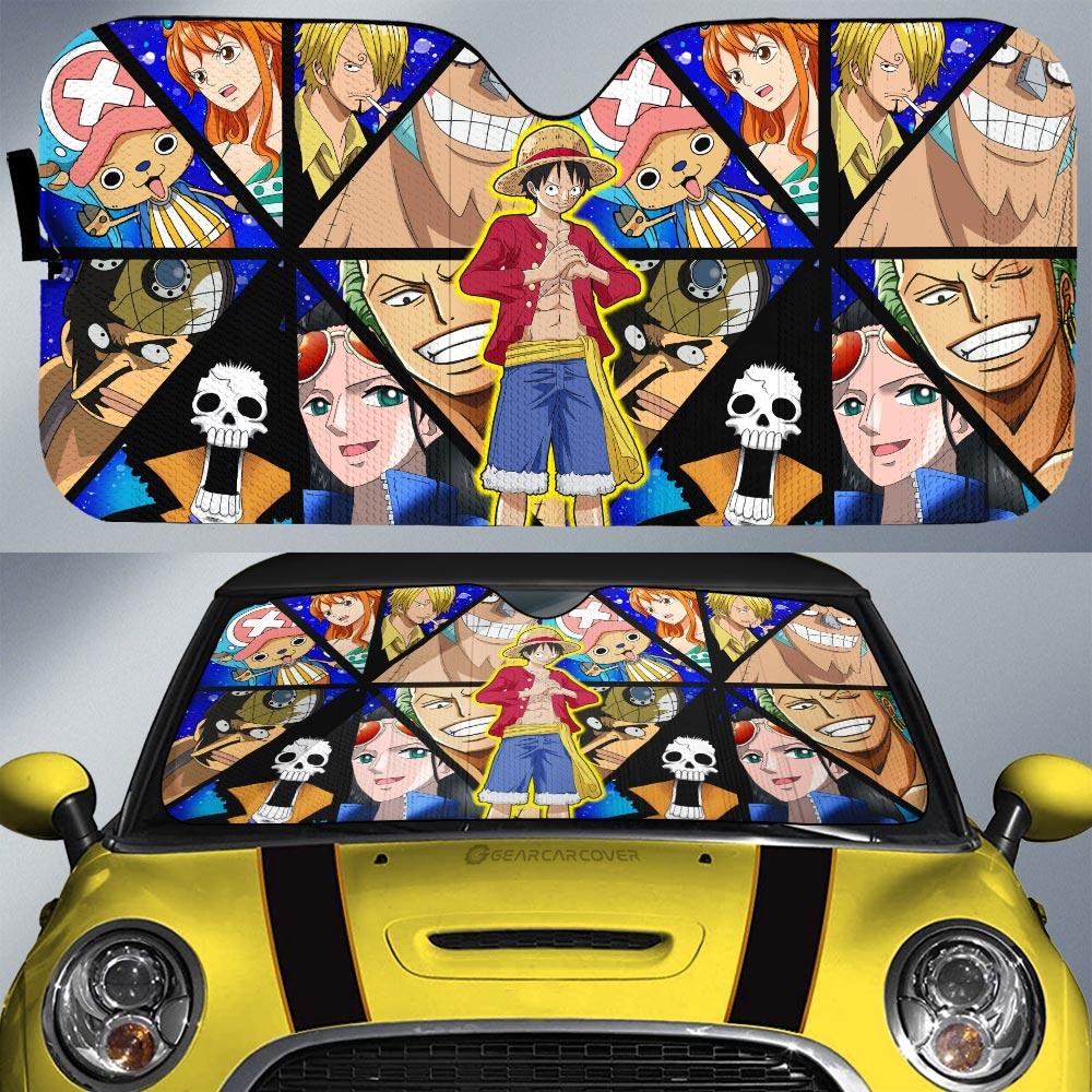 One Piece Car Sun Shade Monkey D Luffy And Other Characters Winshield ...