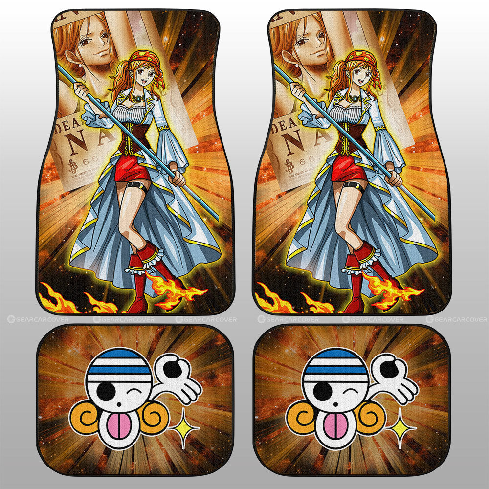 One Piece Car Mats Nami And Wanted Poster Graphic Jolly Roger Symbol C ...