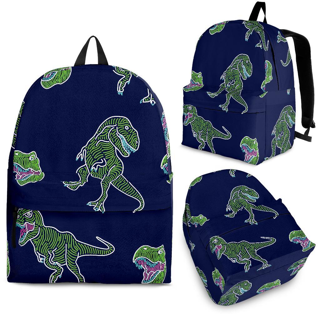 Dinosaur Backpack Cartoon T-Rex Born Original Pattern Backpacks Blue G ...