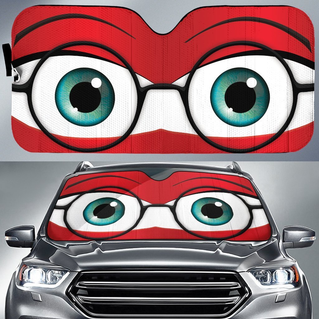 Nerd Male Car Eyes Sun Shade Custom Car Accessories – Unifinz