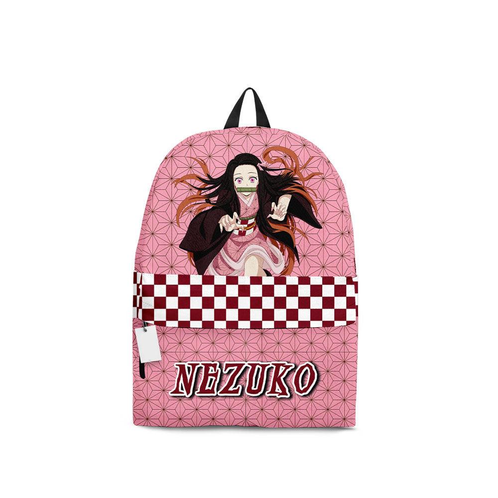 Demon Slayer Backpack Nezuko Kamado Clothes Pattern Backpacks Pink ...