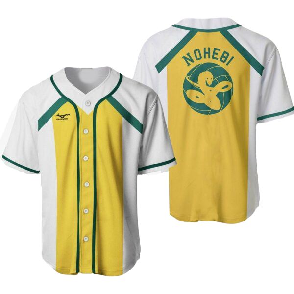 Haikyuu Baseball Jersey Nohebi The Snake Haikyuu Jersey Shirt White Ye ...