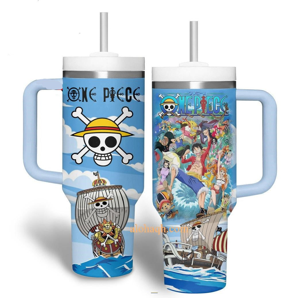One Piece 40 Oz Tumbler One Piece All Characters Tumbler 40 Oz Colorfu ...
