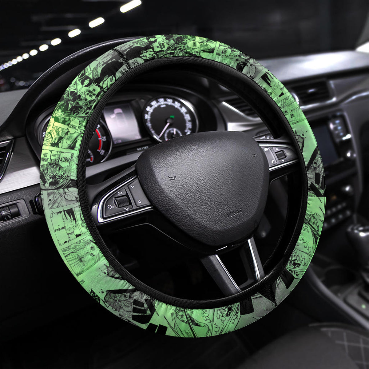 One Piece Steering Wheel Cover One Piece Roronoa Zoro Manga Style Driv ...
