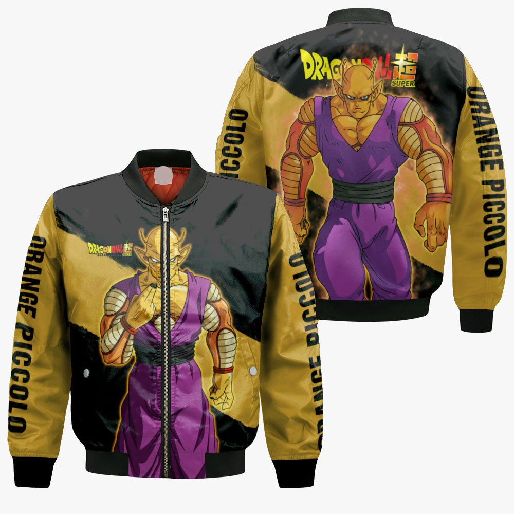 Dragon Ball Bomber Jacket Dragon Ball Orange Piccolo Bomber Black Yell ...