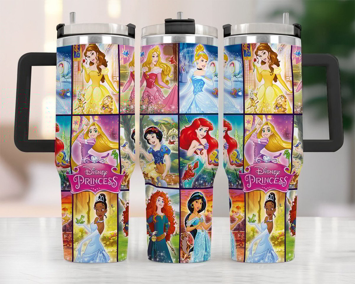 DN 40 Oz Tumbler Most Famous Princesses Graphic Tumbler 40 Oz Colorful ...