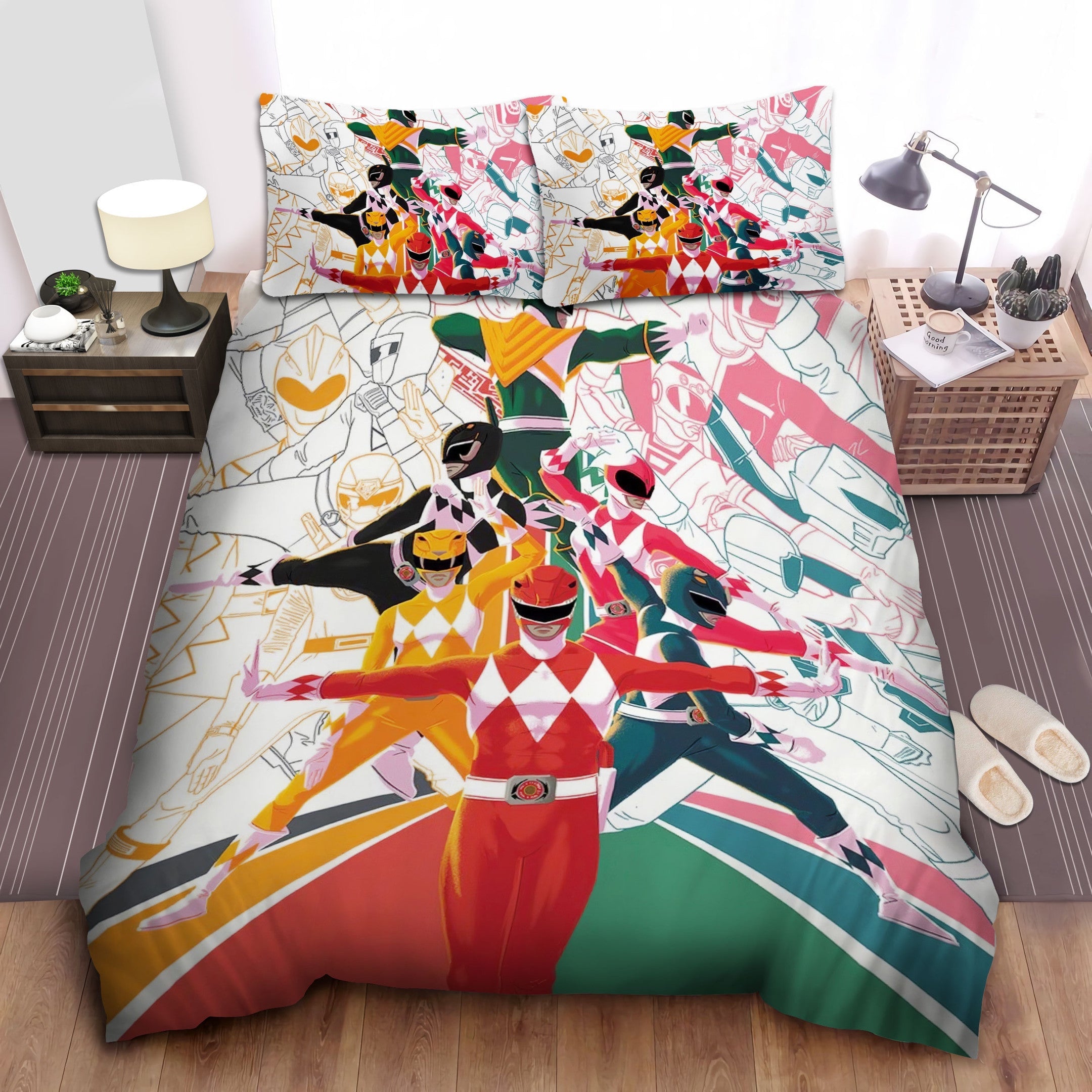 Power Ranger Bedding Set Power Rangers Team Pose Duvet Covers Colorful ...