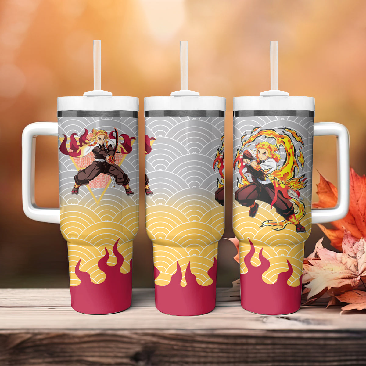 Demon Slayer 40 Oz Tumbler Demon Slayer Rengoku Kyoujurou Fighting Tum ...