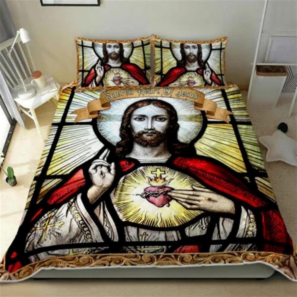 Jesus Bedding Set Sacred Heart Of Jesus Duvet Covers Colorful Unique G ...