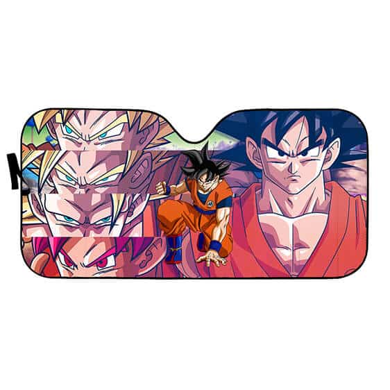 Dragon Ball Car Sun Shade Son Goku Super Saiyan Forms Vintage Art Wins ...