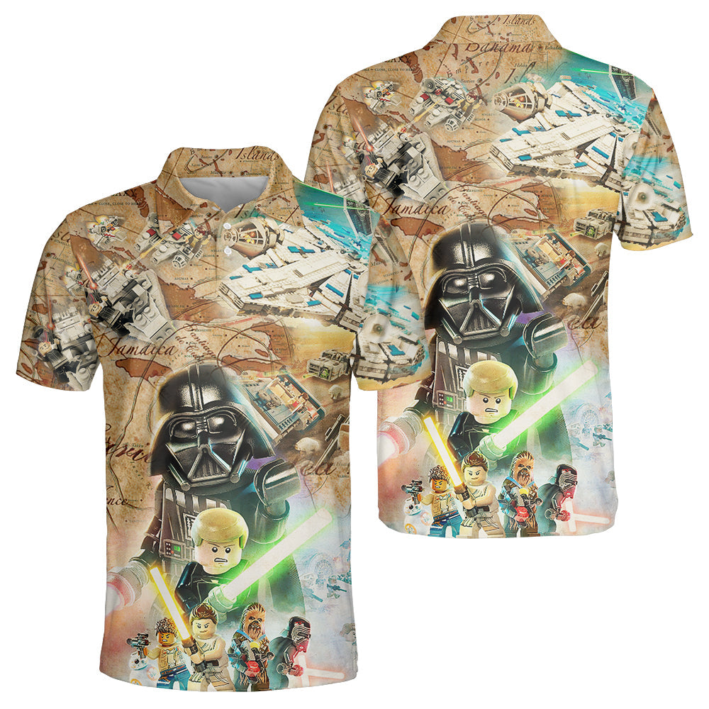 SW Polo Shirt SW Lego Pirate Vintage Ship Polo Tees Brown – Unifinz