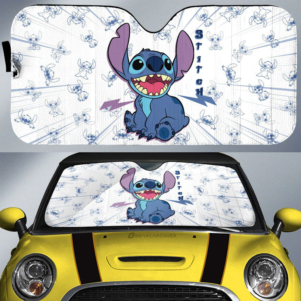 Stitch Car Sun Shade Stitch All Poses Graphic Pattern Winshield Sun Sh ...