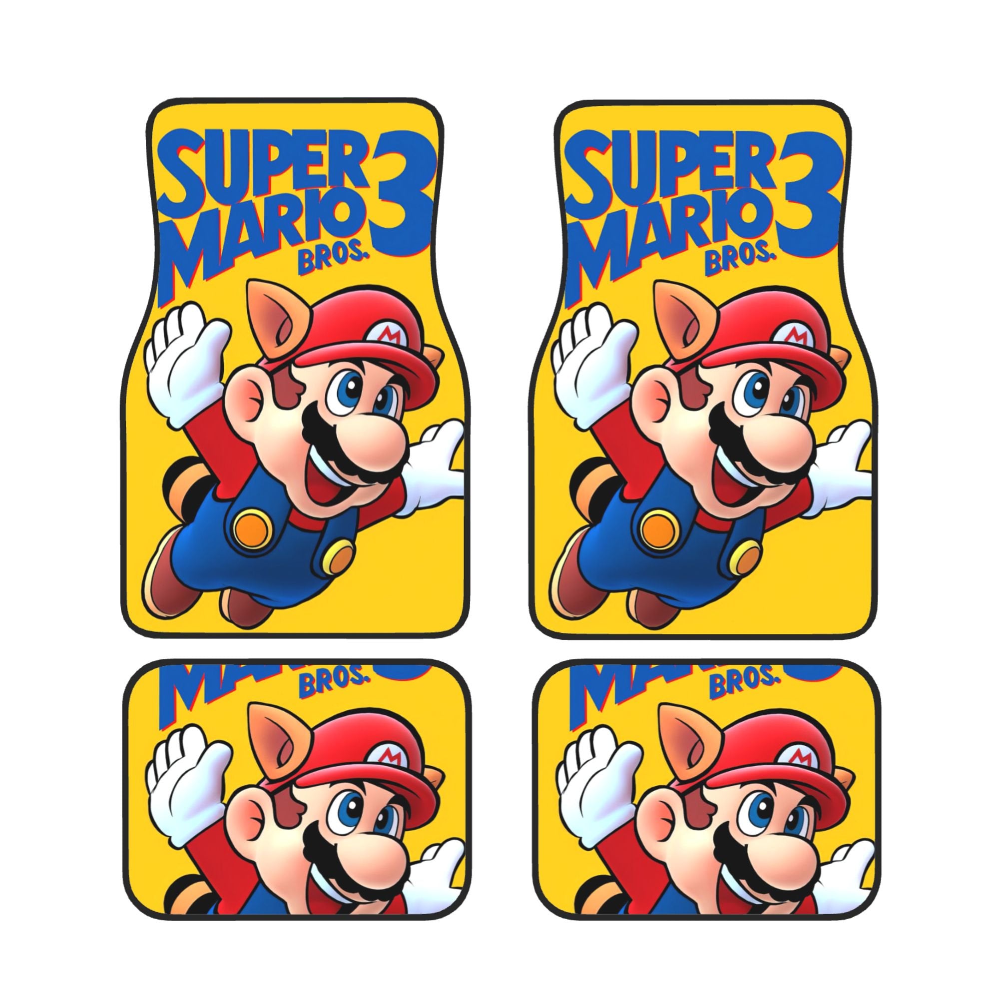 Mario Car Mats Mario Racoon Super Mario Bros 3 Car Floor Mats Yellow ...