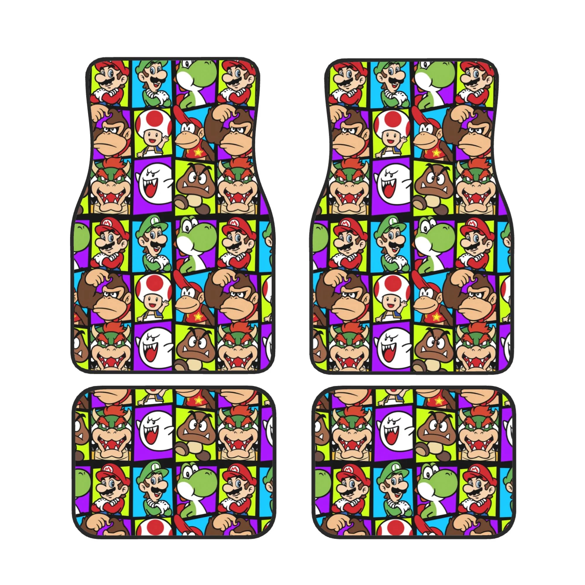 Mario Car Mats Mario Donkey Kong Luigi Bowser Characters Graphic Car F ...