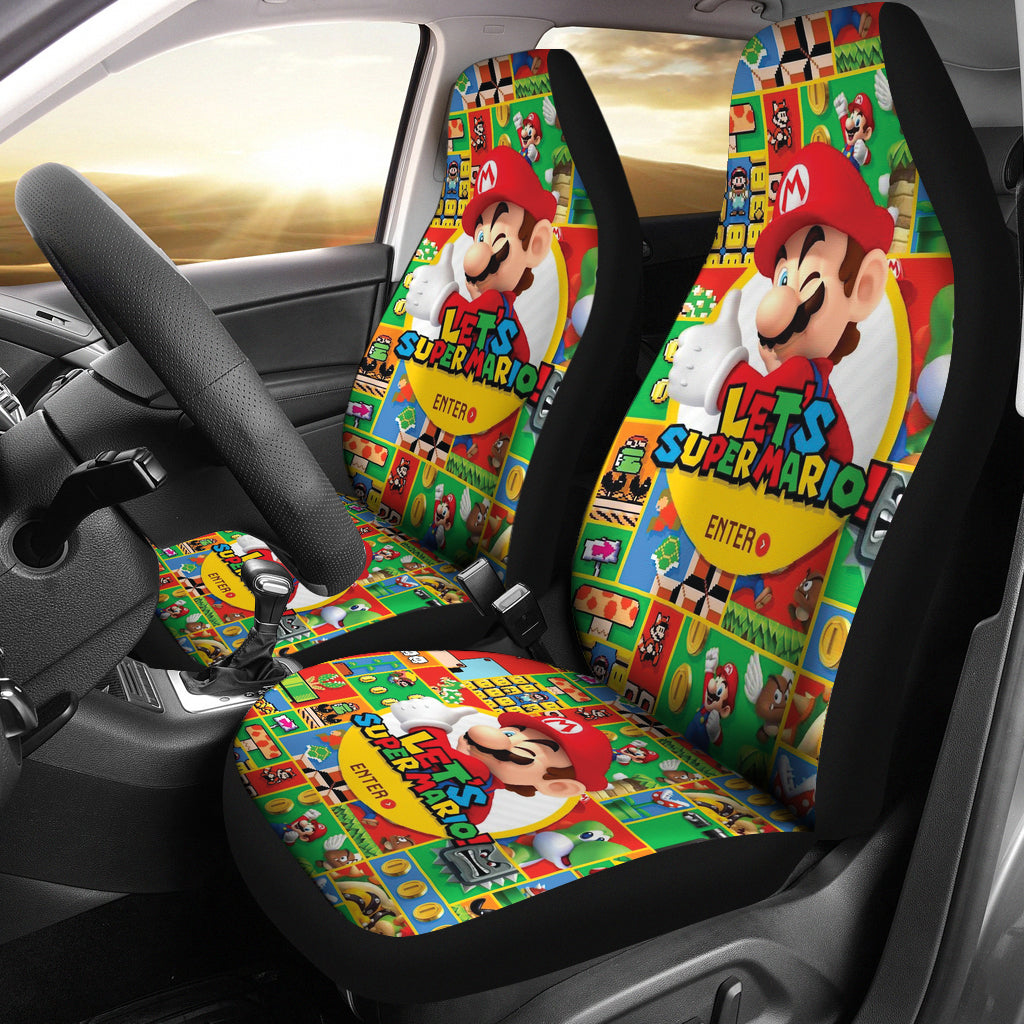 Mario Car Seat Covers Let's Super Mario Game Pattern Seat Covers Color ...