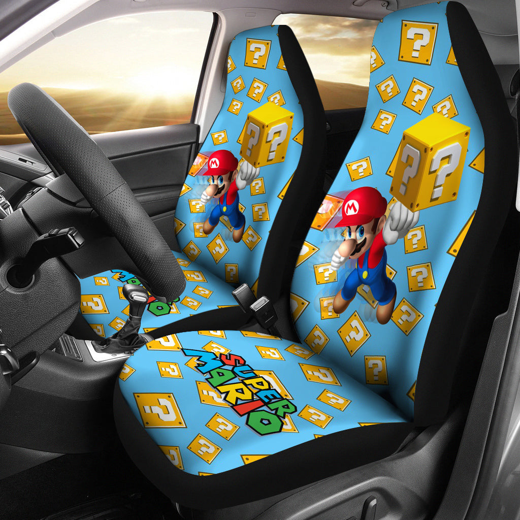 Mario Car Seat Covers Super Mario And Question Box Pattern Seat Covers ...