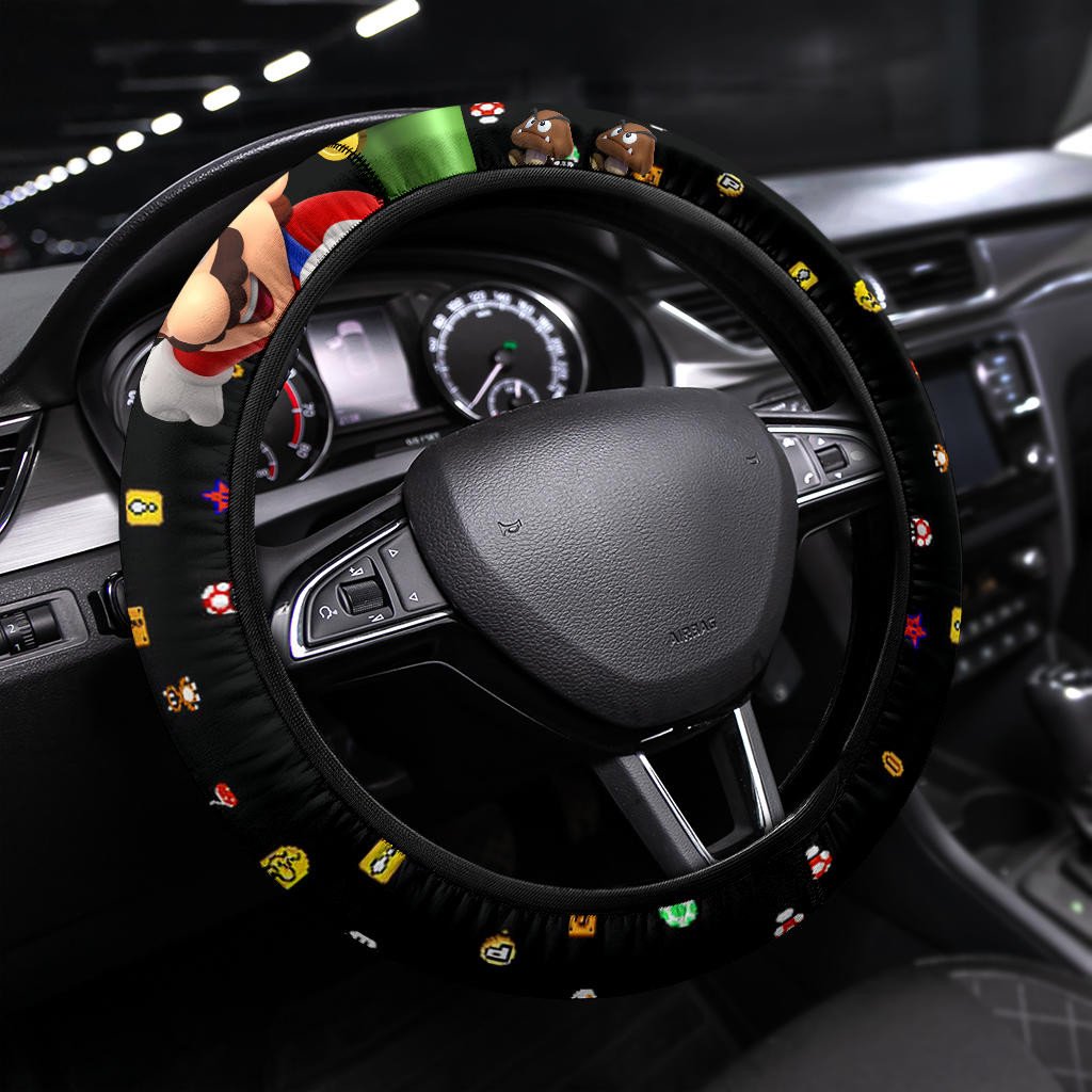 Mario Steering Wheel Cover Super Mario And Game Items Driving Wheel Co ...