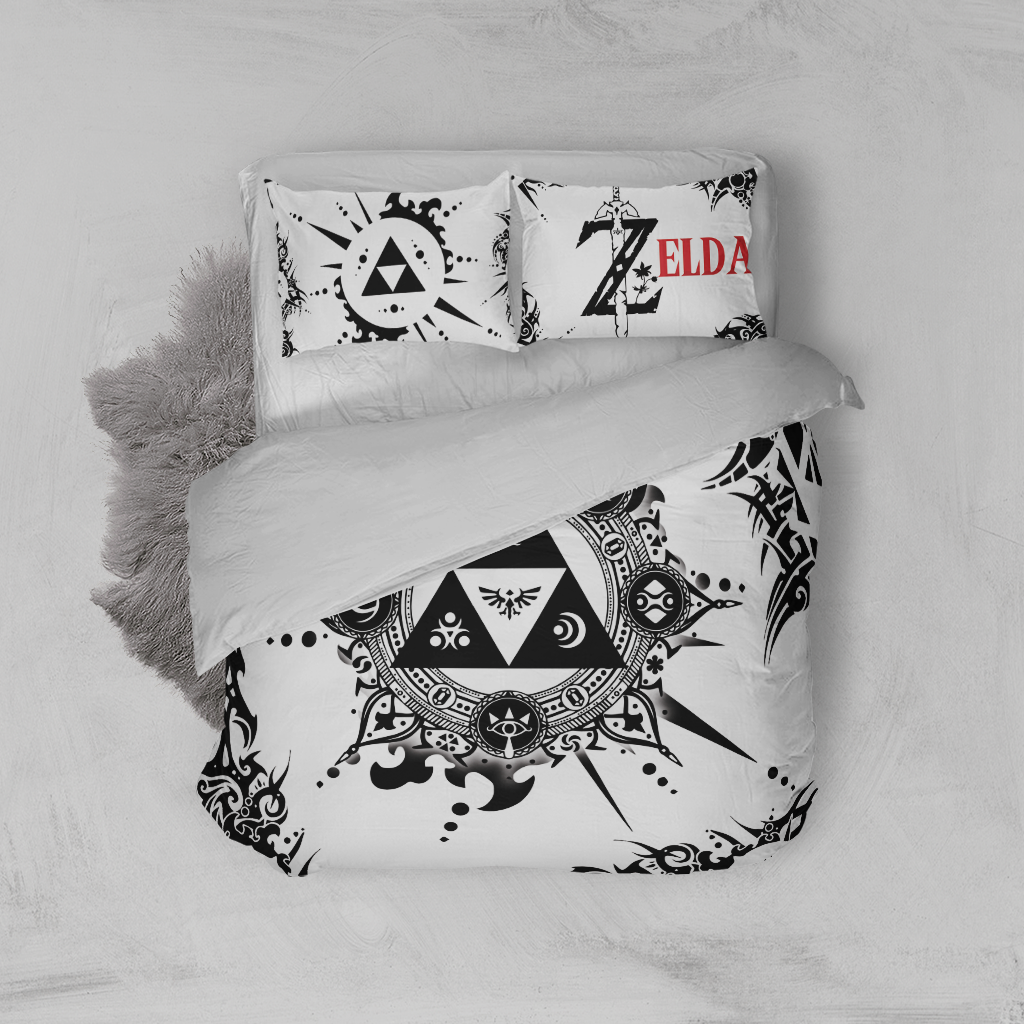The Legend Of Zelda Bedding Set Legend Of Zelda Triangle Of Power Duve ...