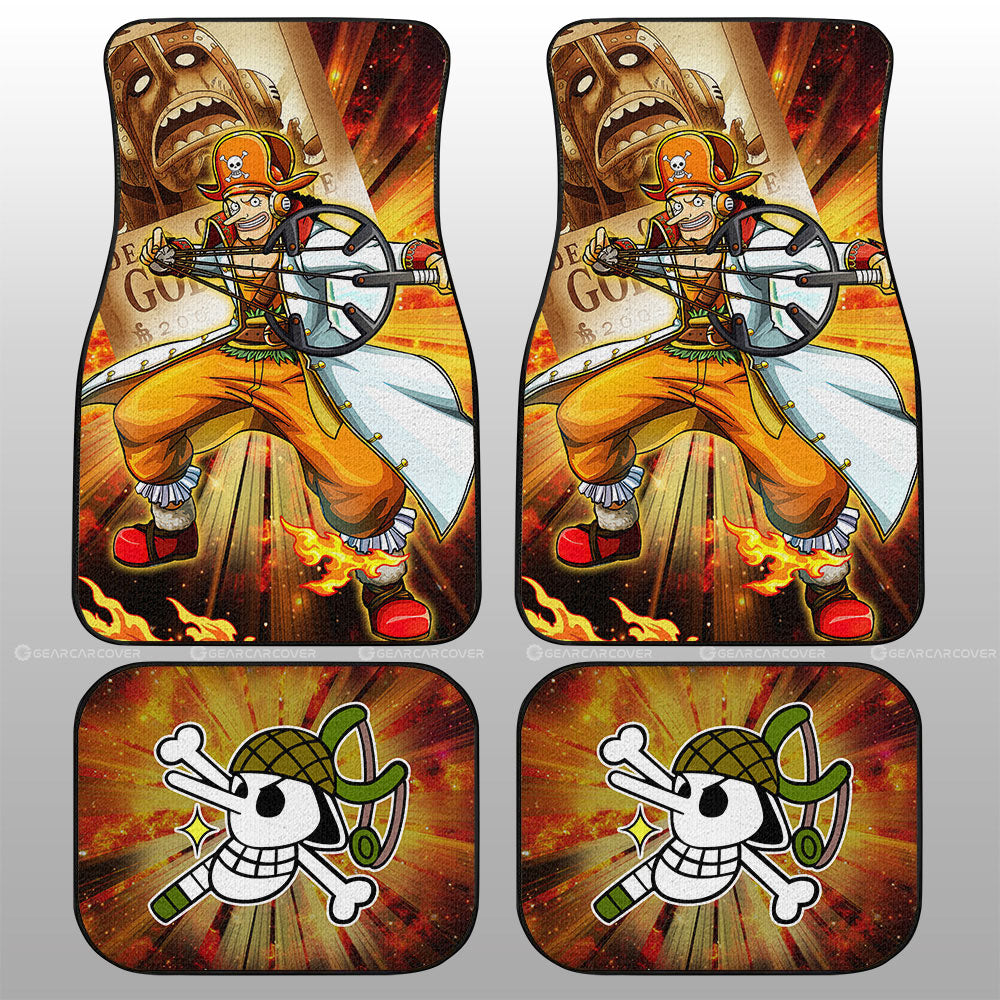 One Piece Car Mats One Piece Usopp And Wanted Poster Jolly Roger Symbo ...