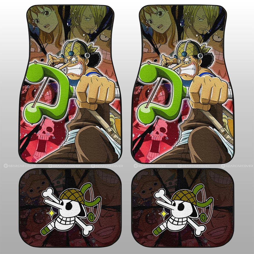 One Piece Car Mats Usopp And Other Characters Graphic Jolly Roger Symb ...