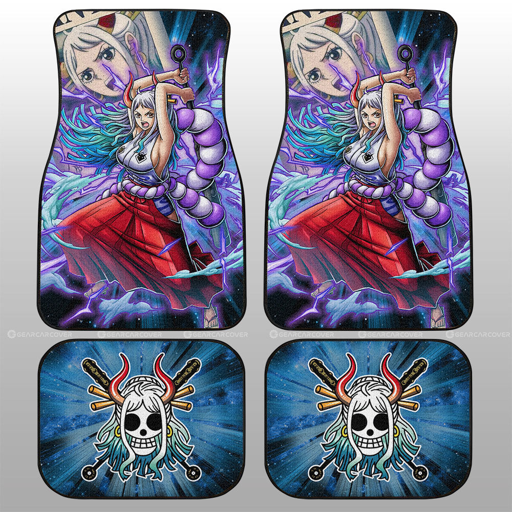 One Piece Car Mats One Piece Yamato And Wanted Poster Jolly Roger Symb ...
