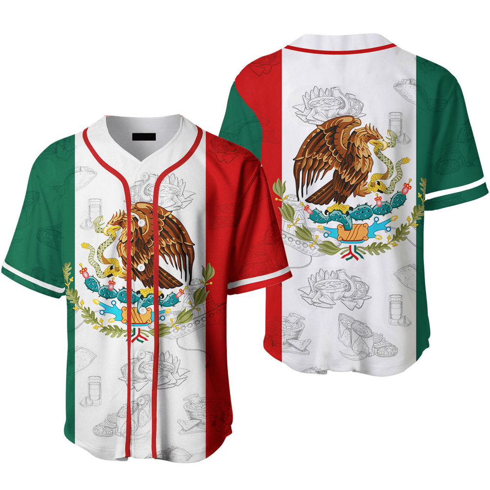 Mexican Baseball Jersey Escudo Mexico Flag Mexican Jersey Shirt Colorf ...