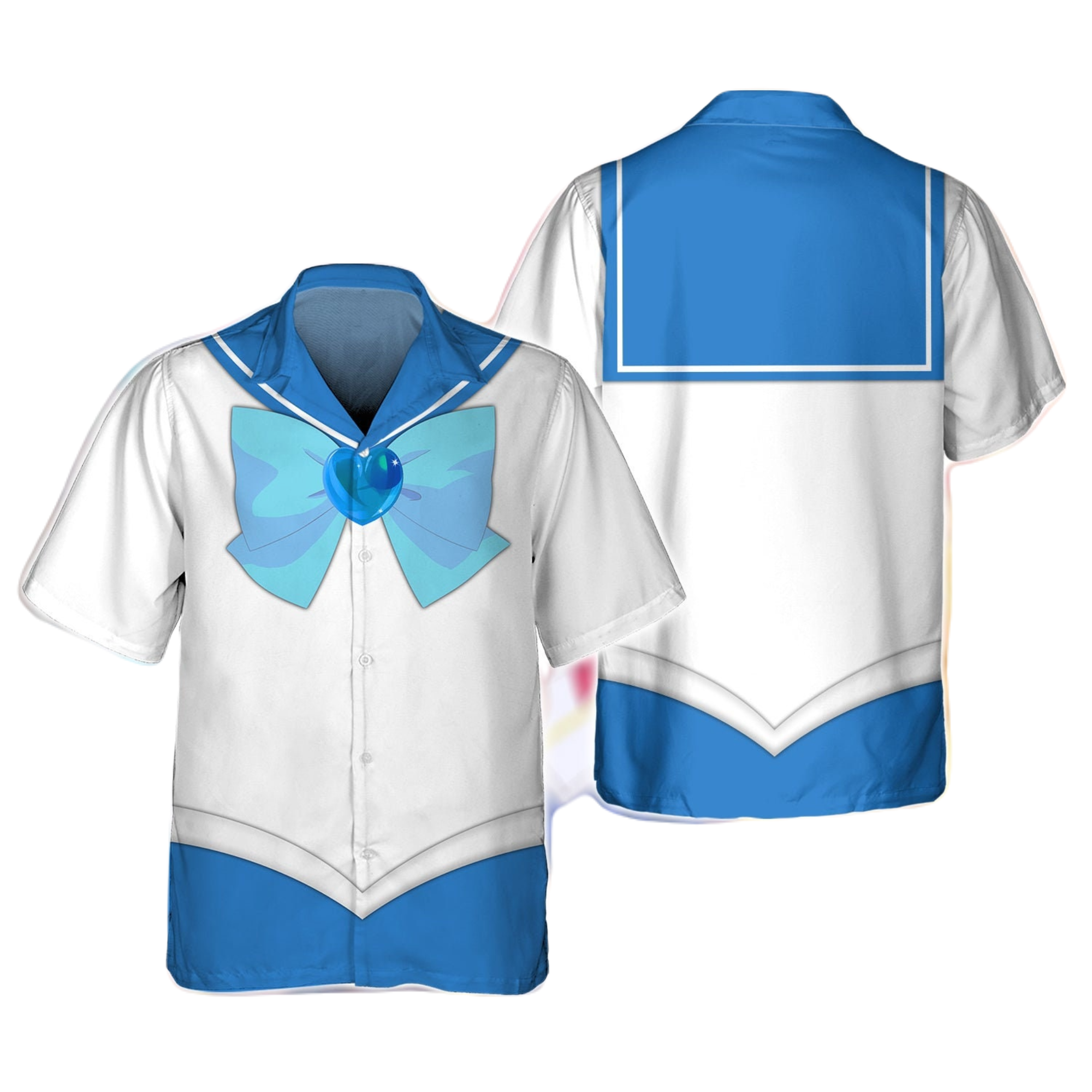Sailor Moon Hawaii Shirt Sailor Mercury Ami Mizuno Uniform Costume Haw ...