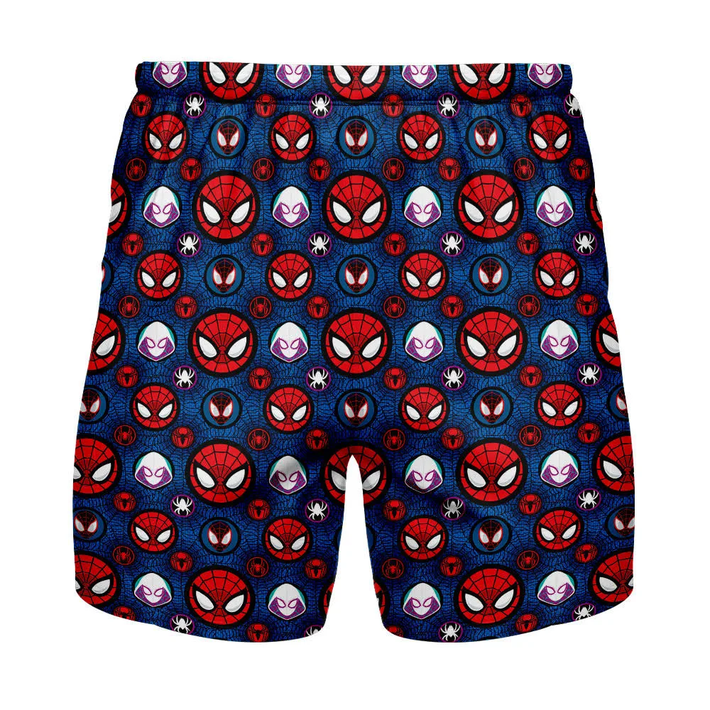 Spiderman Shorts Spiderman And Spider Gwen Pattern Beach Shorts Blue R ...