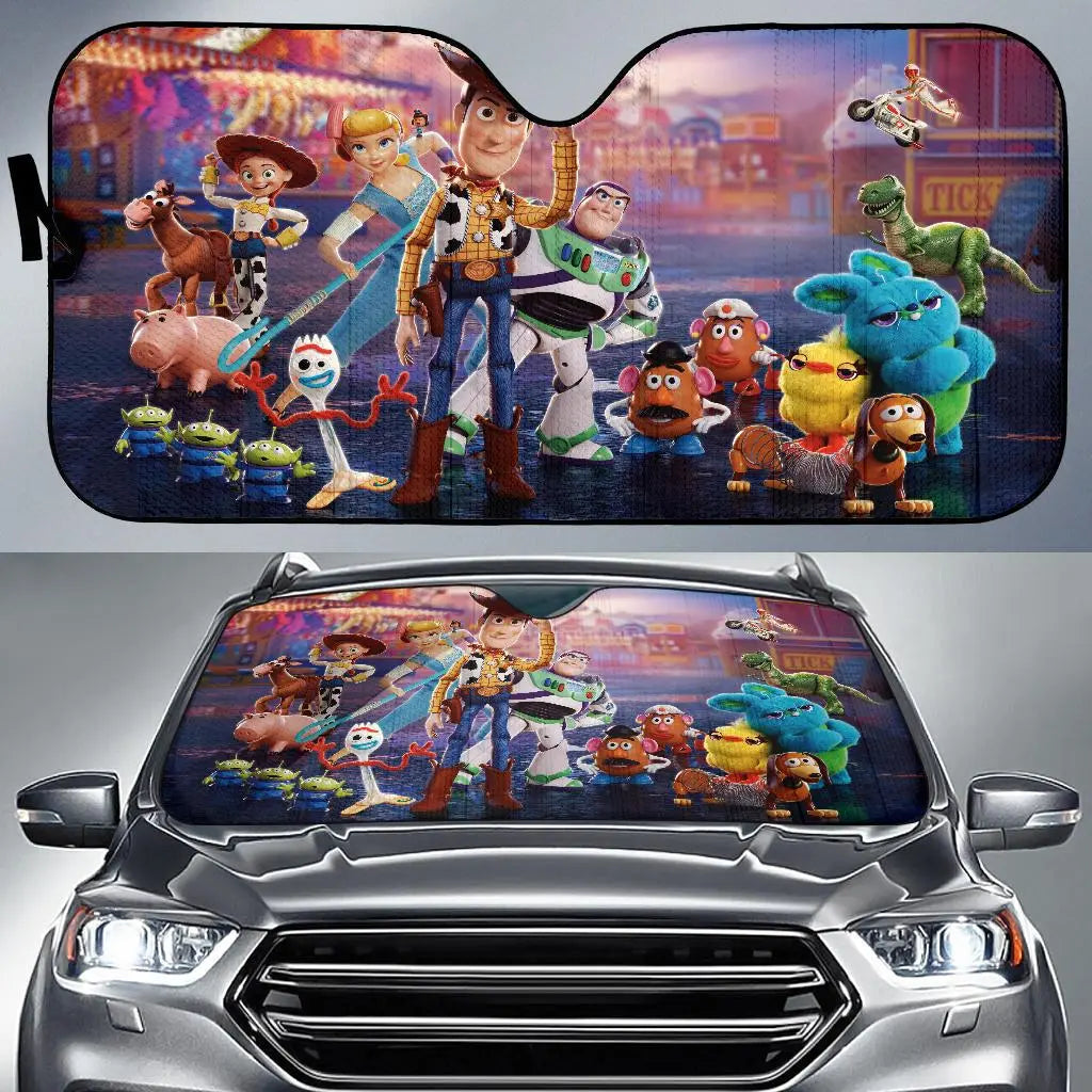 Toy Story Car Sun Shade Toy Story All Characters Graphic Winshield Sun ...