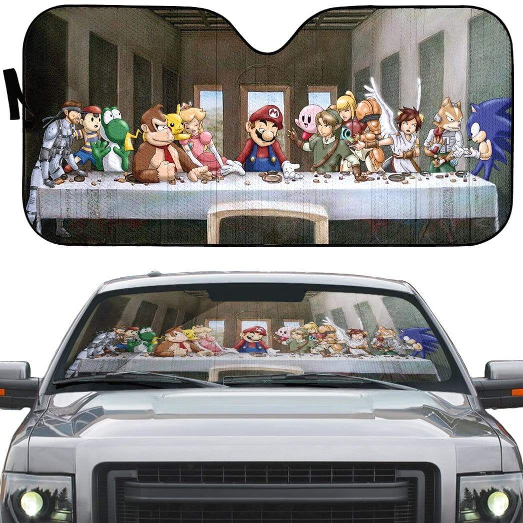 Mario Car Sun Shade The Last Supper Mario Other Characters Winshield S ...